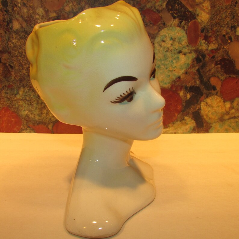 Large Vintage Ceramic Pottery Head Vase Mid Century Modern - Etsy