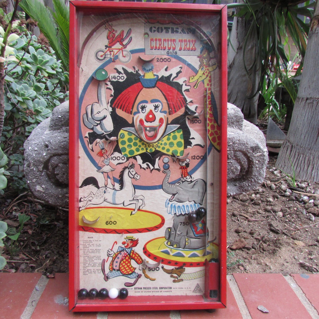Vintage Gotham Circus Trix G128 Pin Ball Machine Made in the USA - Etsy