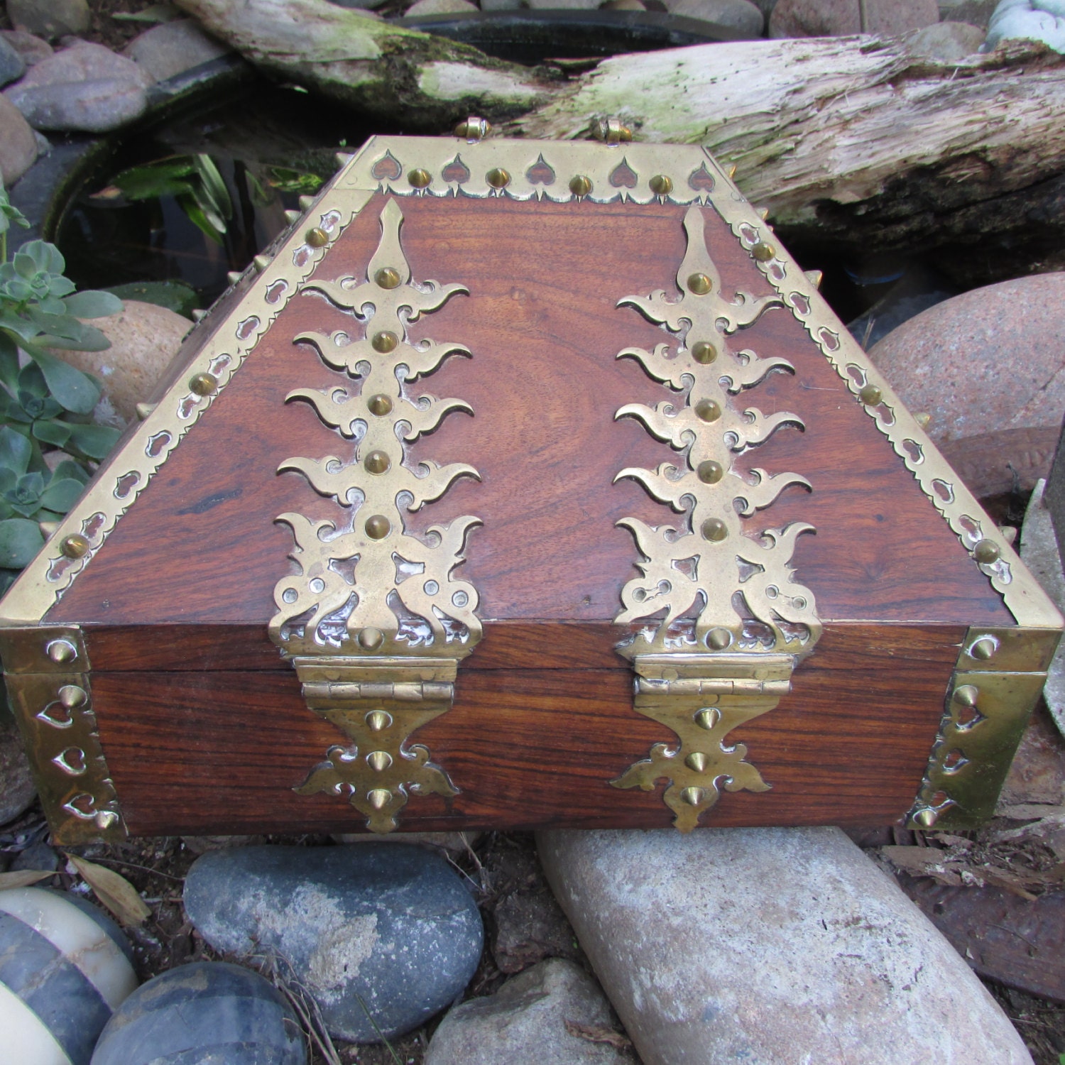 Vintage Indian Rosewood and Brass Dowry Box/ Marraige Box | Etsy
