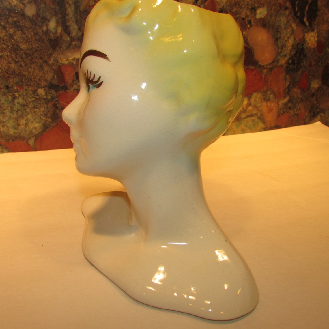Large Vintage Ceramic Pottery Head Vase Mid Century Modern - Etsy
