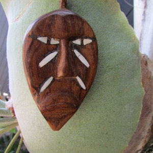 Oceanic Maori Koruru Art Pendant Necklace Wood Abalone Shell - Etsy