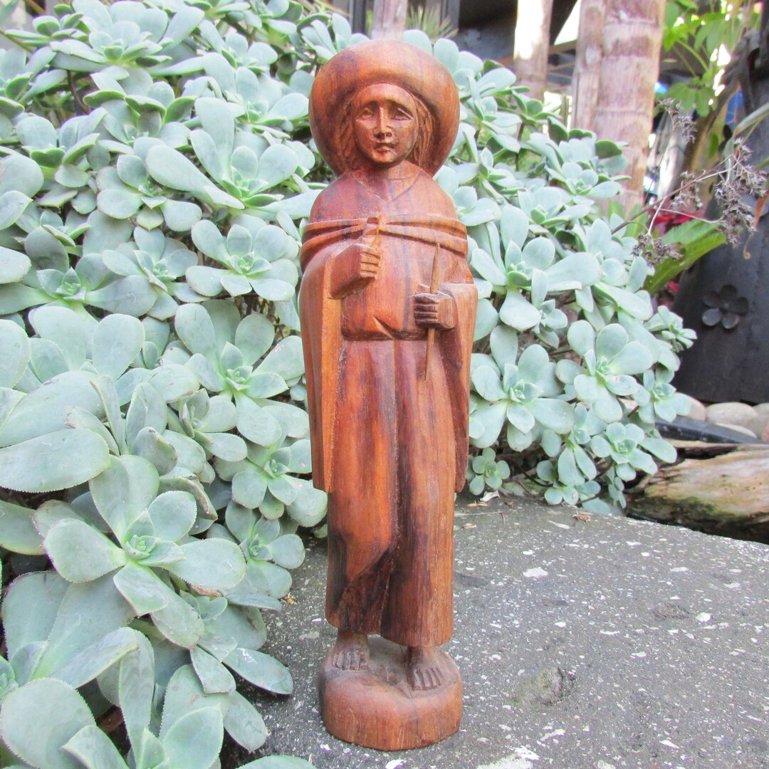Carved Wooden Man Saint Made in Ecuador Sculpture - Etsy