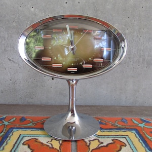 Retro Tulip Clock Rhythm Alarm Clock 2 Jewels Japan No 51141 1970s Mod ...