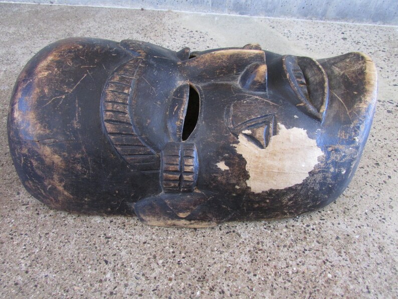 Vintage Carved Wood Mask Boho Hippie Tribal Art Ethnographic | Etsy