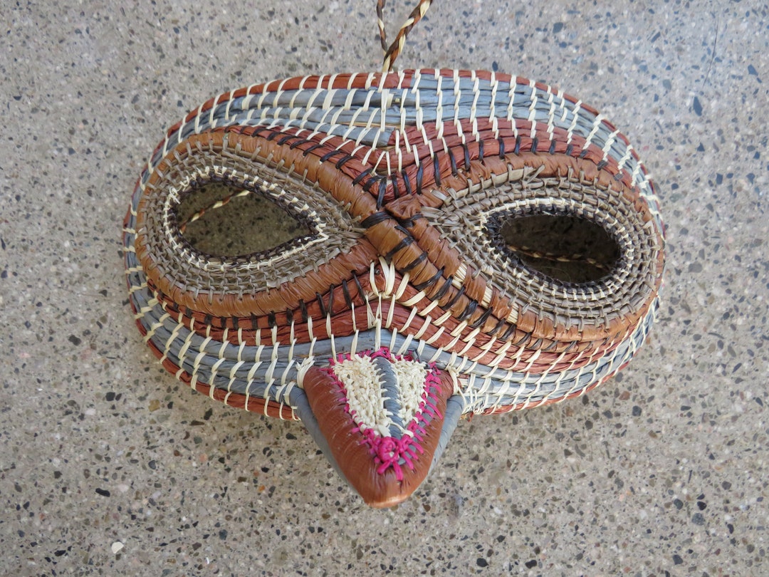 Woven Rattan Straw Mask Mardi Gra Bird Mask Handmade Wicker Eye Mask ...