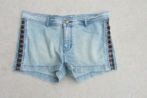 Vintage Damani Dada Jean shorts with open metal hook … - Gem