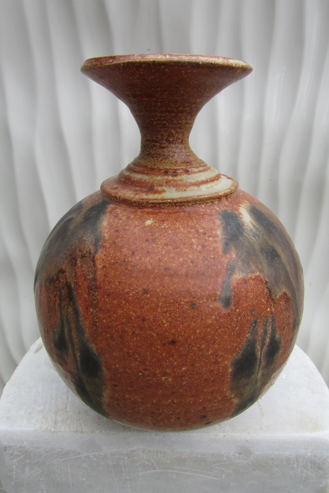 Studio Pottery Vase Stoneware signed J Boho Hippie Home decor | Etsy