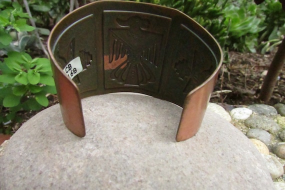 Native American Copper Cuff Bracelet Eagle Warriors T… - Gem