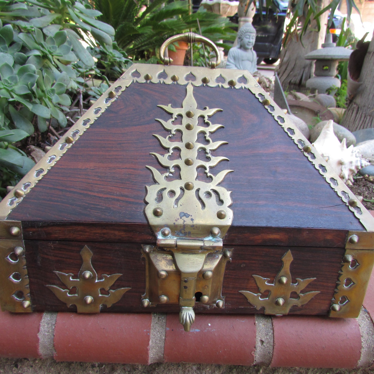 Vintage Indian Rosewood and Brass Dowry Box/ Marraige Box | Etsy
