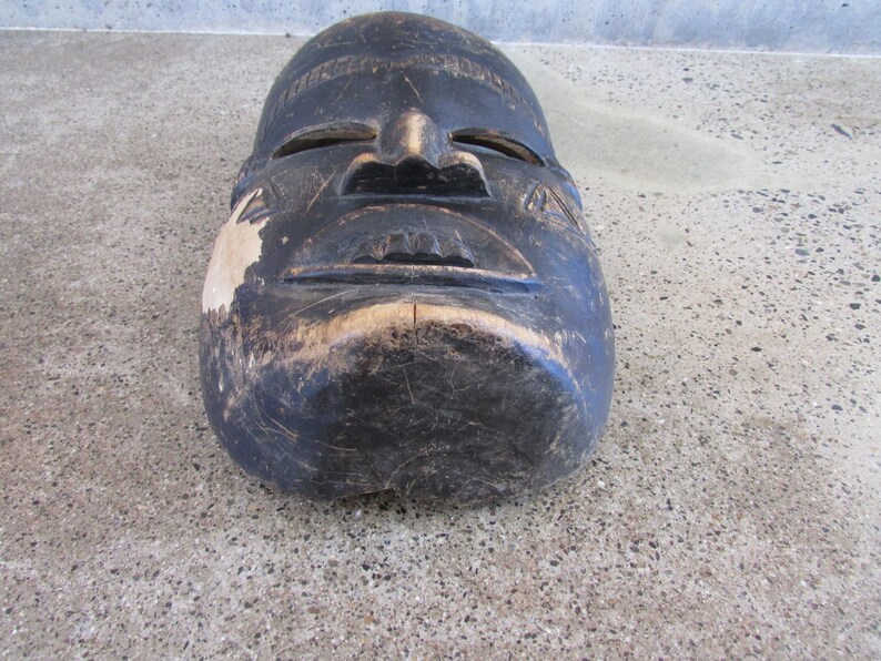 Vintage Carved Wood Mask Boho Hippie Tribal Art Ethnographic | Etsy