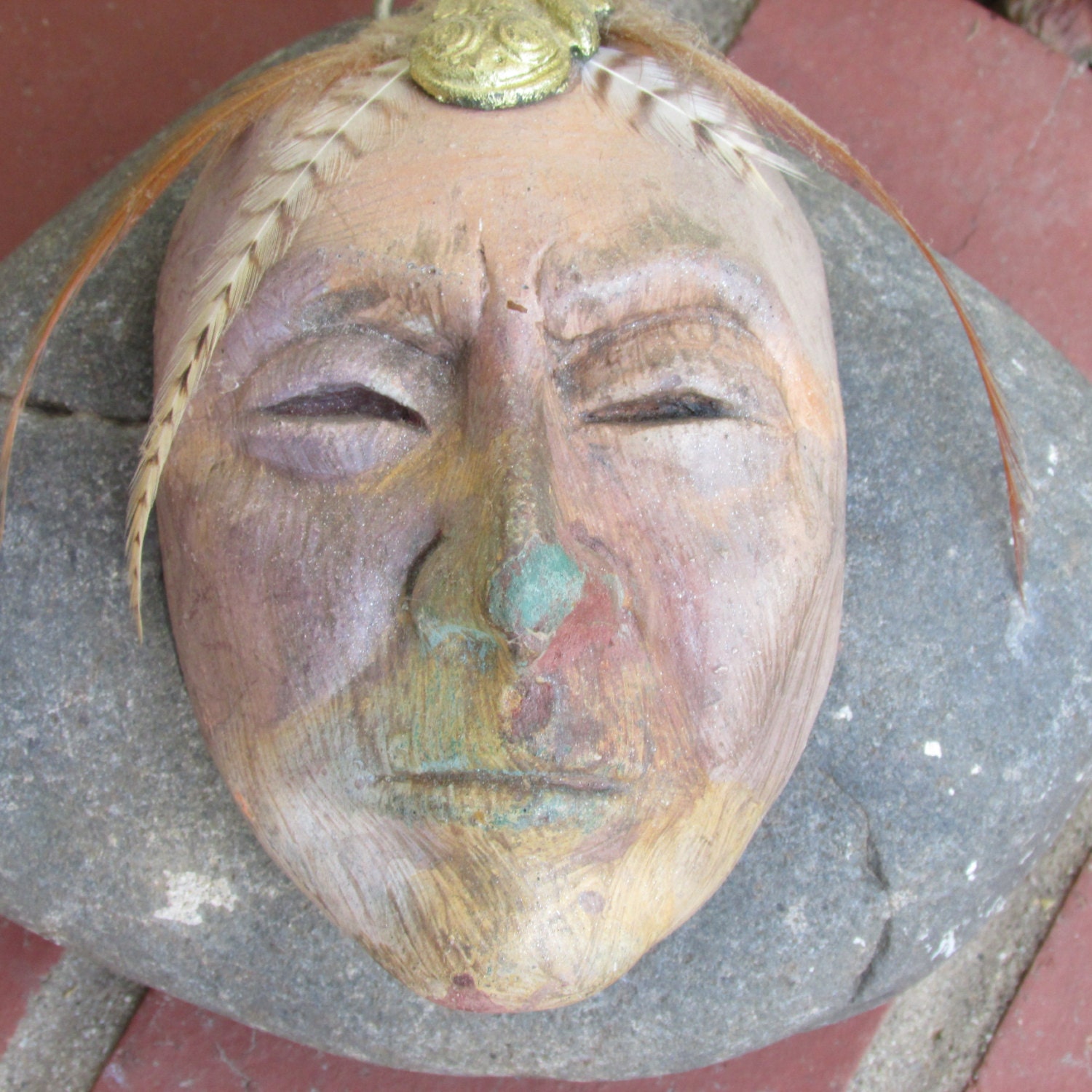 Ram Stone Carved Sun God Face Costa Rica - Etsy