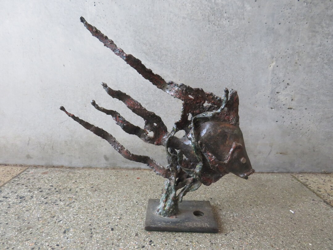 Mike Bucha Welded Bronze Fish Sculpture Contemporary Art Angel Fish ...