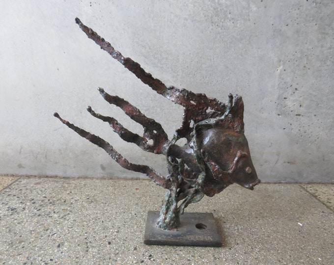 Mike Bucha Welded Bronze Fish Sculpture Contemporary Art Angel Fish ...