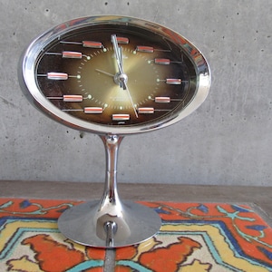 Retro Tulip Clock Rhythm Alarm Clock 2 Jewels Japan No 51141 1970s Mod ...