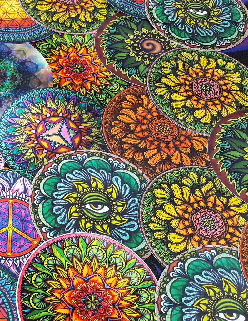 Mandala stickers 10x10 cm pick your favorites Super | Etsy