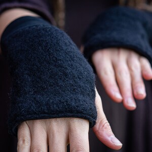 Fully Lined Fingerless Winter Gloves. Double Layer With Wool Felt and ...