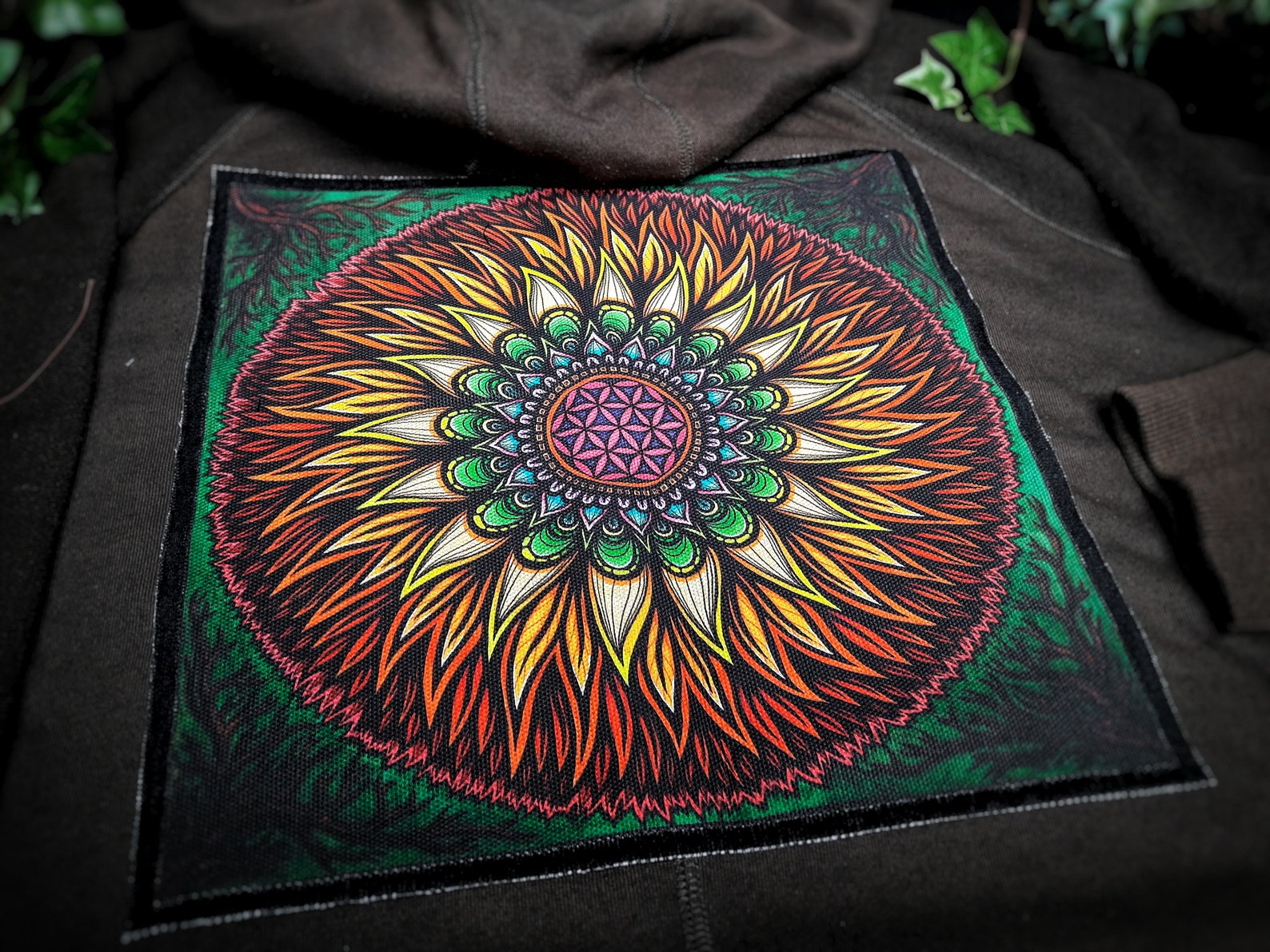 XL Boho Hippie Art Patch. 11.6 Inch 29.5 Cm Canvas Fabric - Etsy