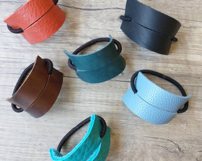 Leather Ponytail Holder,leather Tie, Leather Hairband, Hair Tie ...