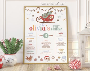 1st Birthday Christmas Poster - Etsy