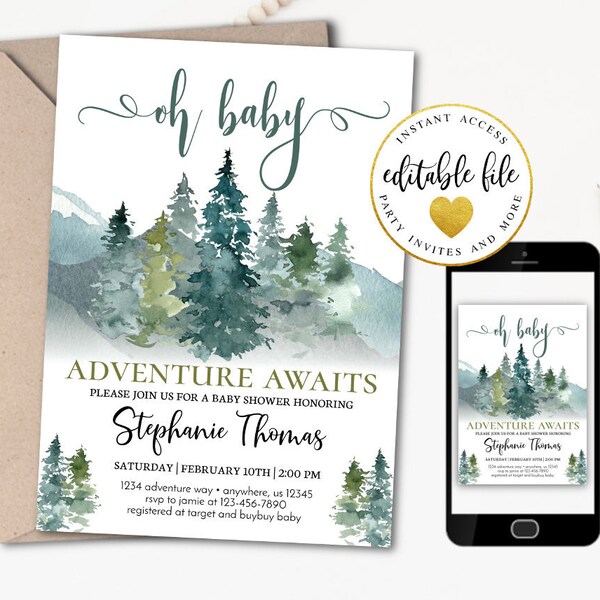 Adventure Baby Shower Invitation - Etsy
