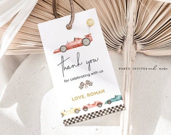 Editable Race Car Favor Tag, Racing Car Baby Shower Favor Tag, Printable Gift Tag, Race Car ...