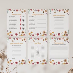 Wildflower Baby Shower Game Bundle, Editable Floral Garden Party Baby ...