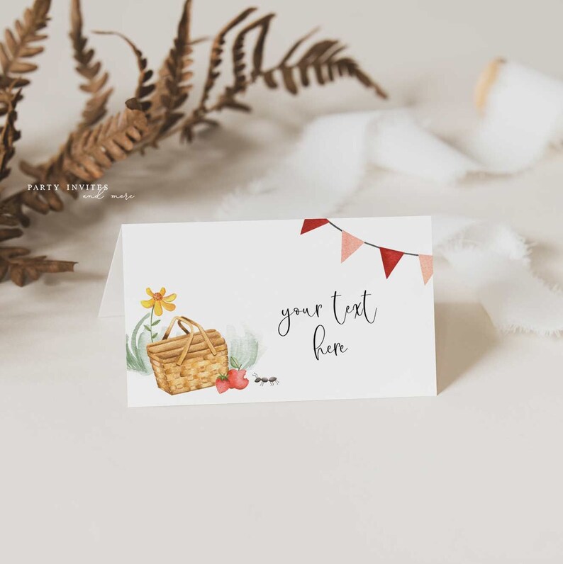 Editable Picnic Place Card Table Tent Custom Picnic in the - Etsy