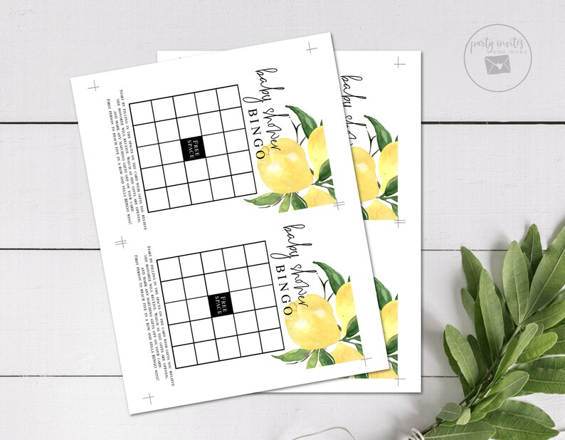 Lemon Baby Shower Games, Printable Baby Shower Games Bundle, Wishes for ...