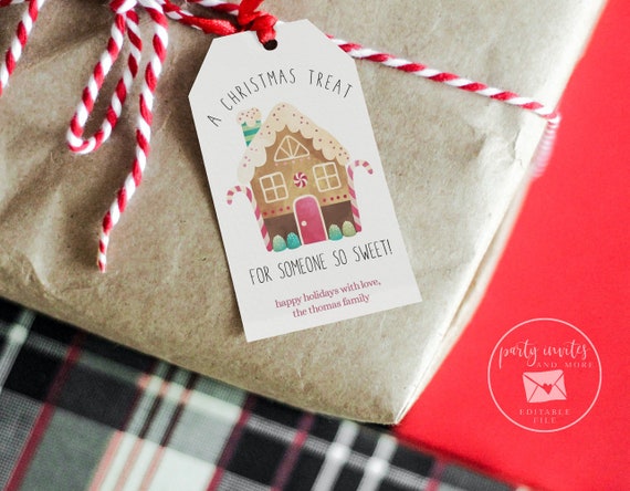 Editable Christmas Gift Tags Gingerbread House Gift Tag | Etsy