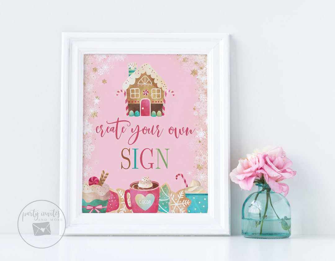 Editable Cookie Decorating Sign Gingerbread House Decorating - Etsy