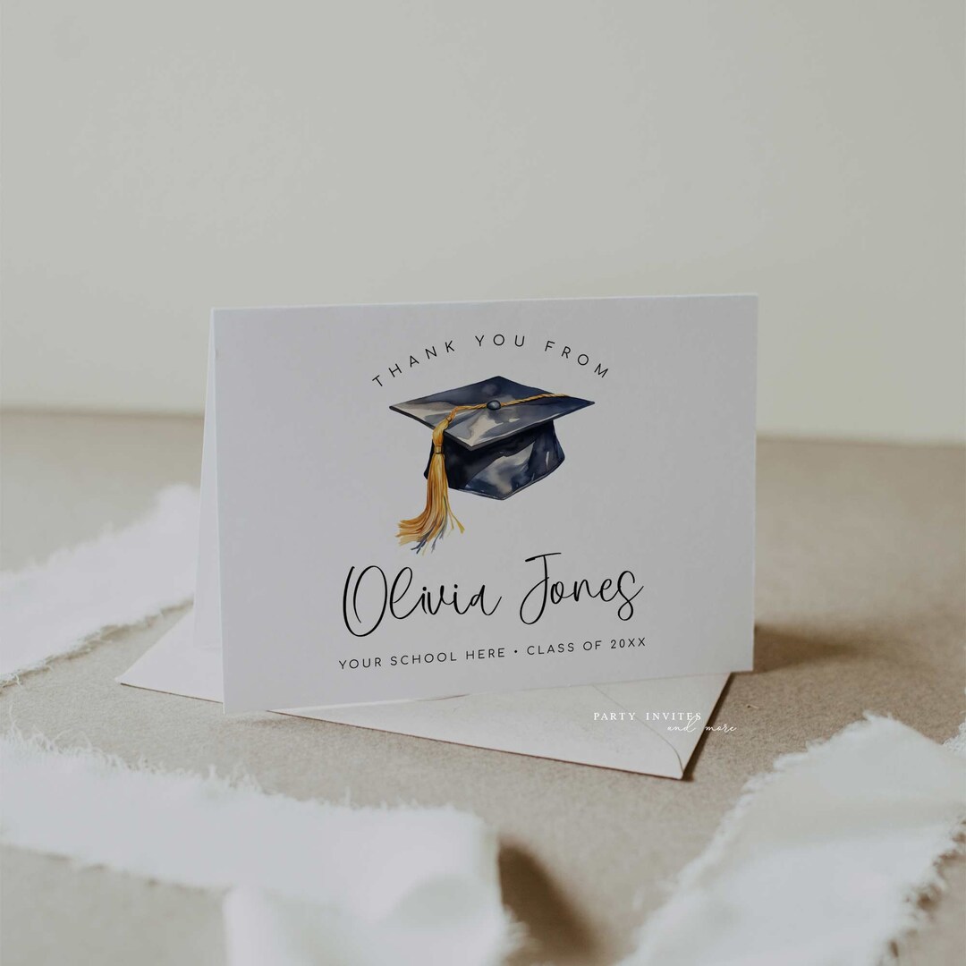 Personalized Graduation Thank You Card, Graduation Thank You Card ...
