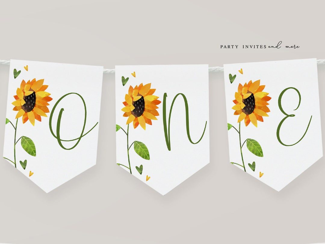 Sunflower First Birthday High Chair Banner, Sunflower Party Banner ...