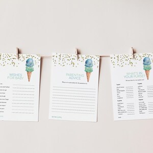 Ice Cream Baby Shower Game Bundle, Boy Ice Cream Baby Shower Game ...