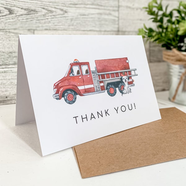 Fire Truck Thank You - Etsy