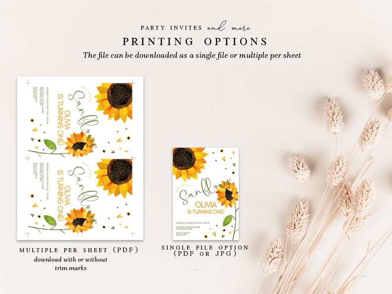 Editable Sunflower Birthday Invitation Girl Sunflower - Etsy
