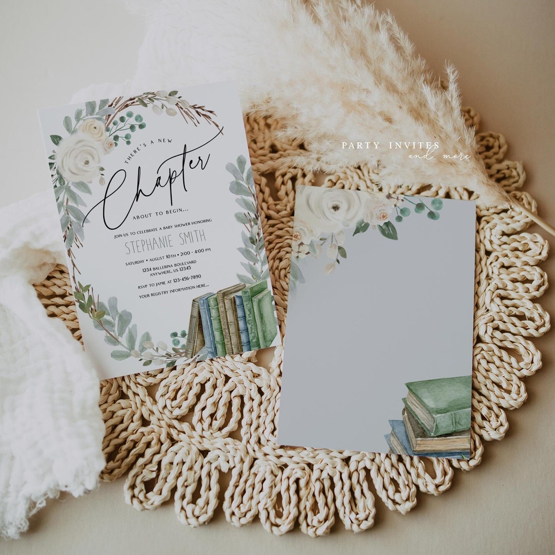 Book Themed Baby Shower Invitation, Bring a Book Baby Shower Invite ...