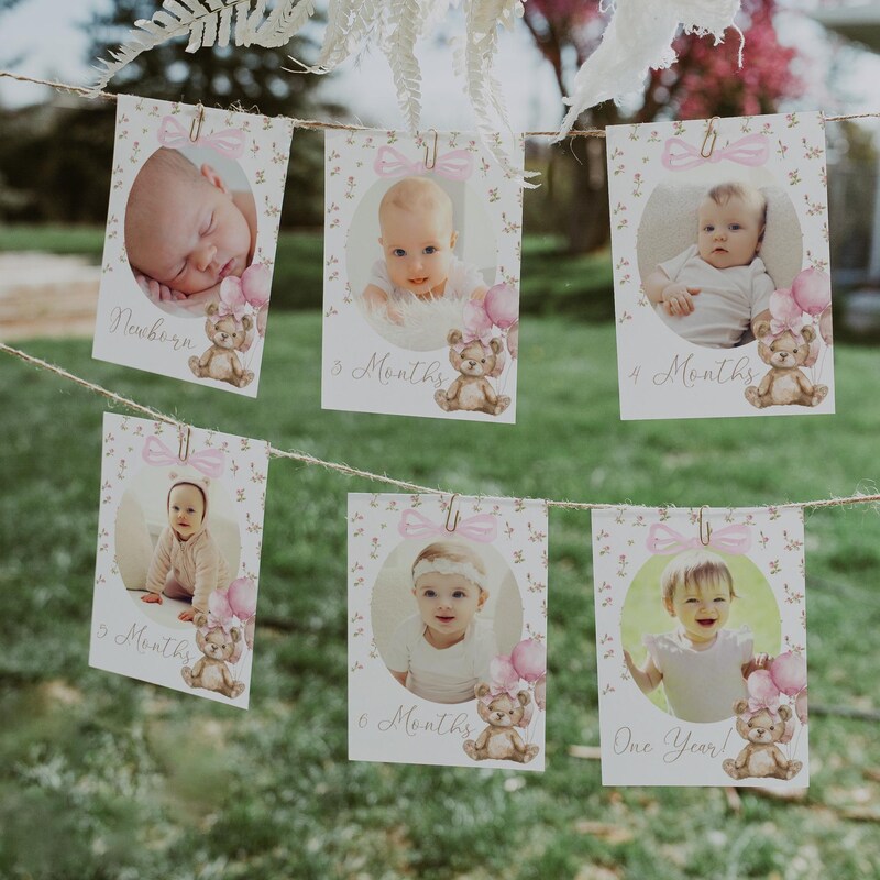 Pink Bear Photo Banner - Etsy