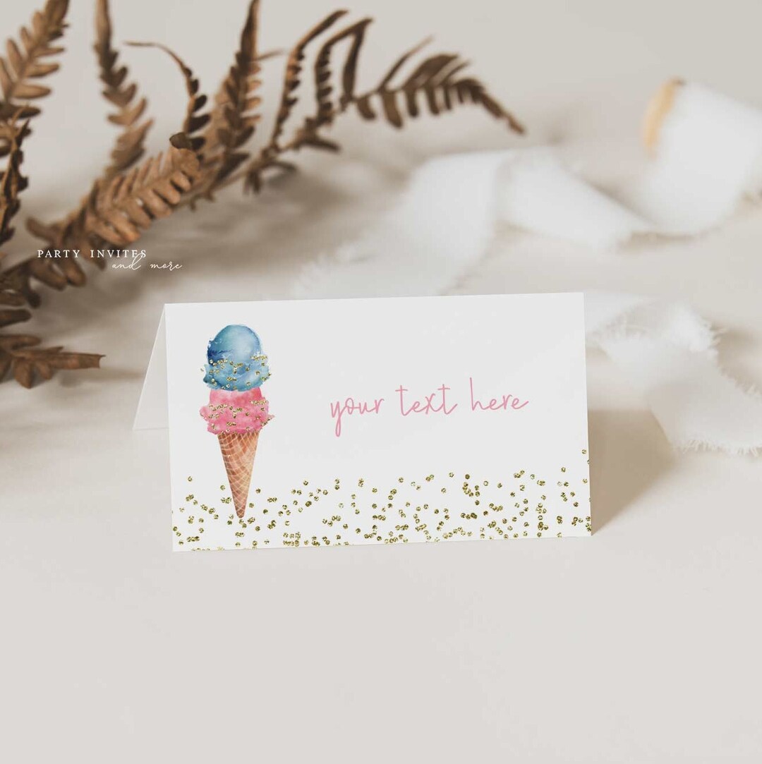 Editable Ice Cream Place Card Table Tent Custom Ice Cream - Etsy