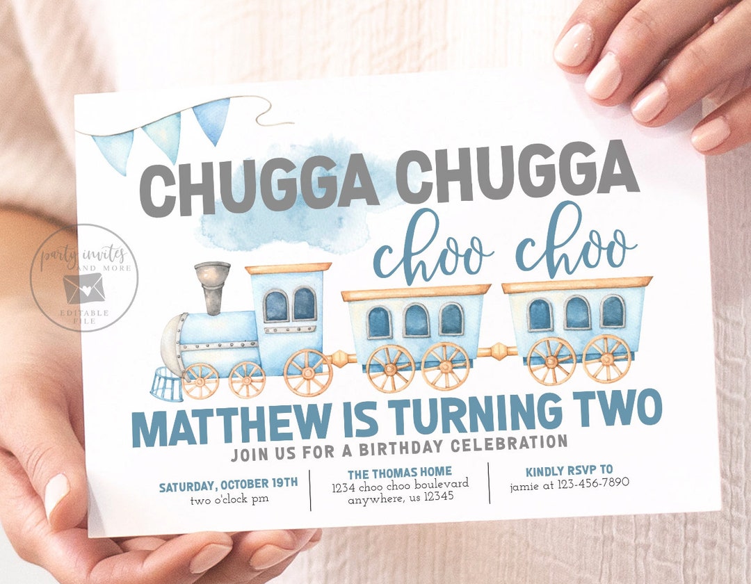 Editable Train Birthday Invitation Train Party Invite - Etsy