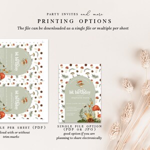 Mushroom Birthday Invitation, Woodland Fall Mushroom Invite, Forest ...