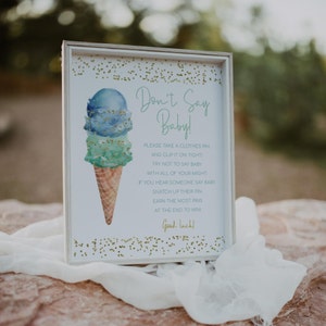 Ice Cream Baby Shower Game Bundle, Boy Ice Cream Baby Shower Game ...