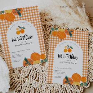 Orange Birthday Invitation, Citrus Birthday Party Invite, Fruit First ...