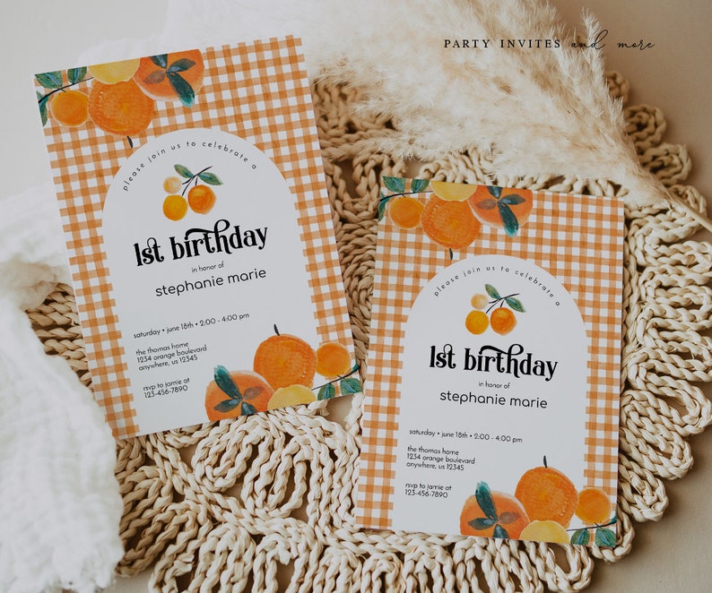 Orange Birthday Invitation Citrus Birthday Party Invite - Etsy