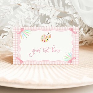 Editable Art Birthday Party Place Card Table Tent, Custom Painting ...