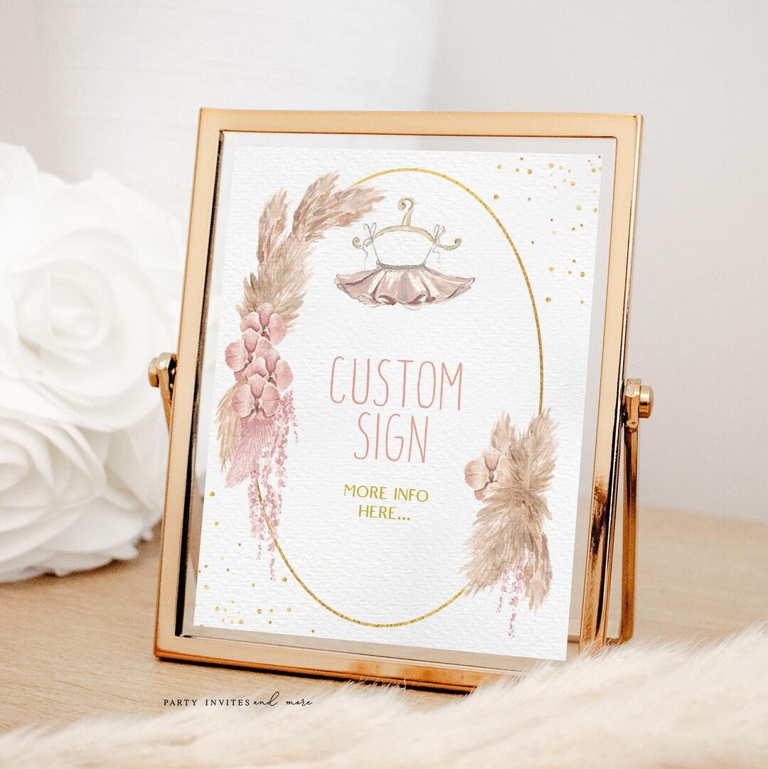 Ballerina Baby Shower or Birthday Editable Printable Sign in - Etsy
