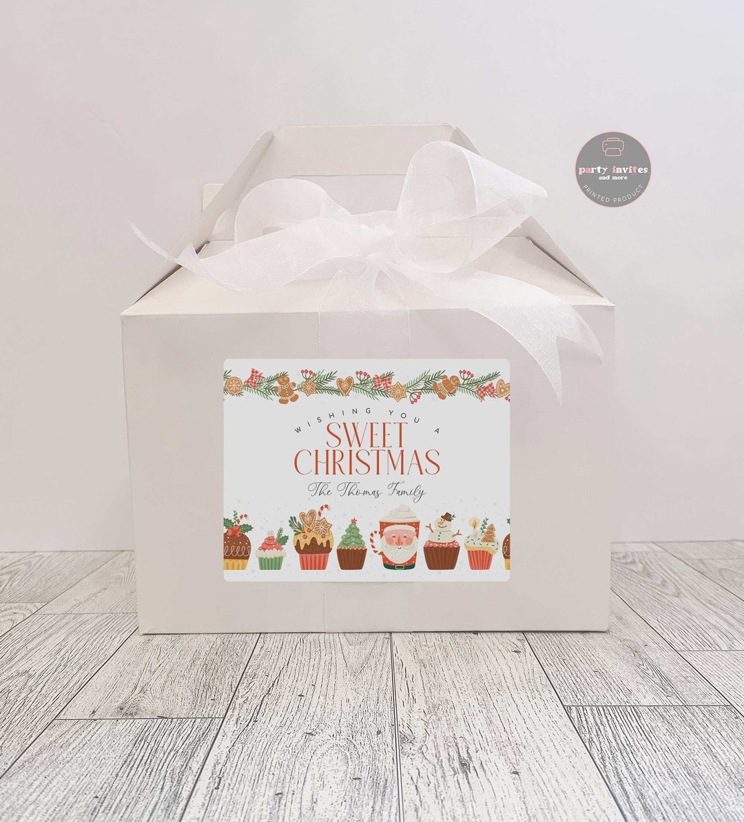 Personalized Christmas Treat Gift Box Stickers Gabel Box - Etsy