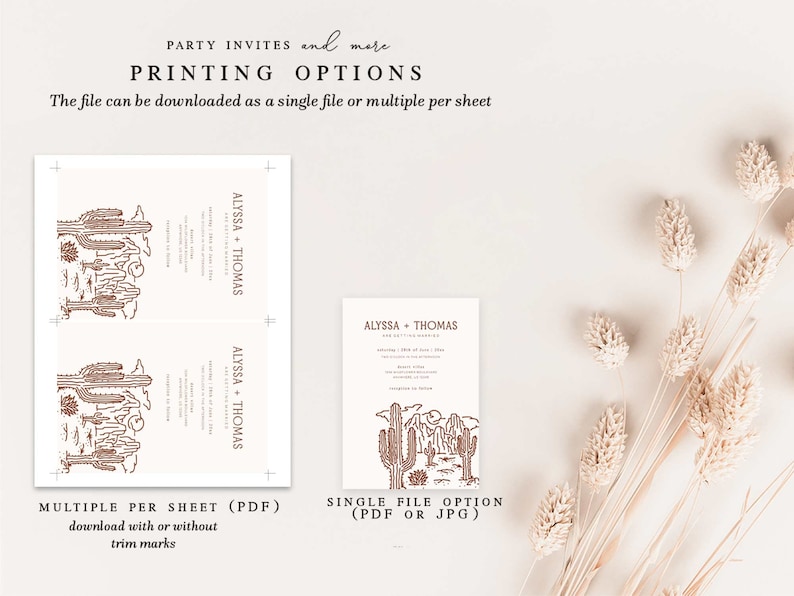 Desert Landscape Wedding Invitation Set | Cactus Wedding Invitation ...