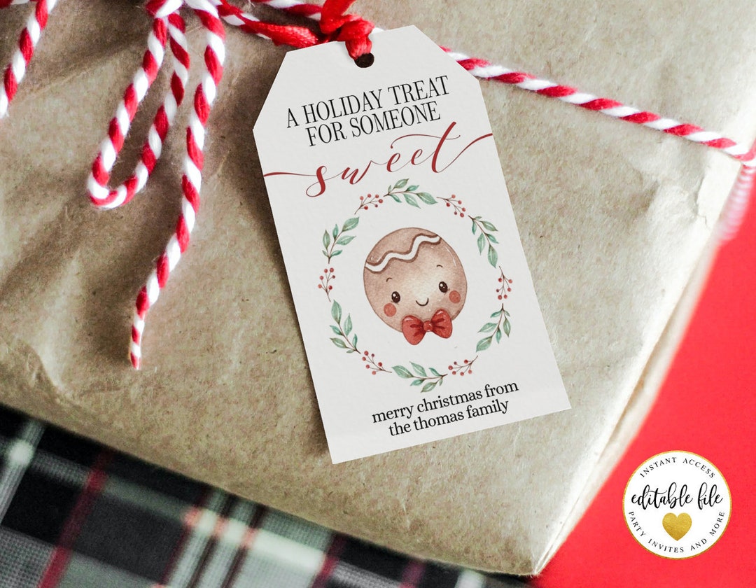 Editable Christmas Gift Tags, Gingerbread Man Gift Tag Printable ...