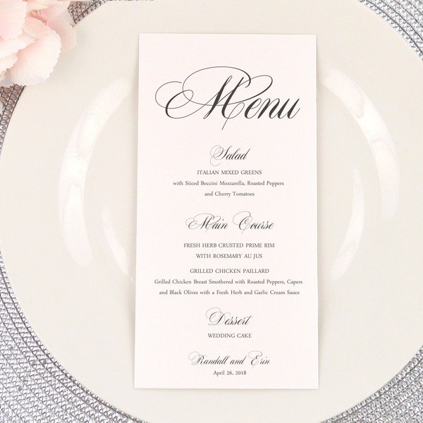 Simple Wedding Menu - Etsy