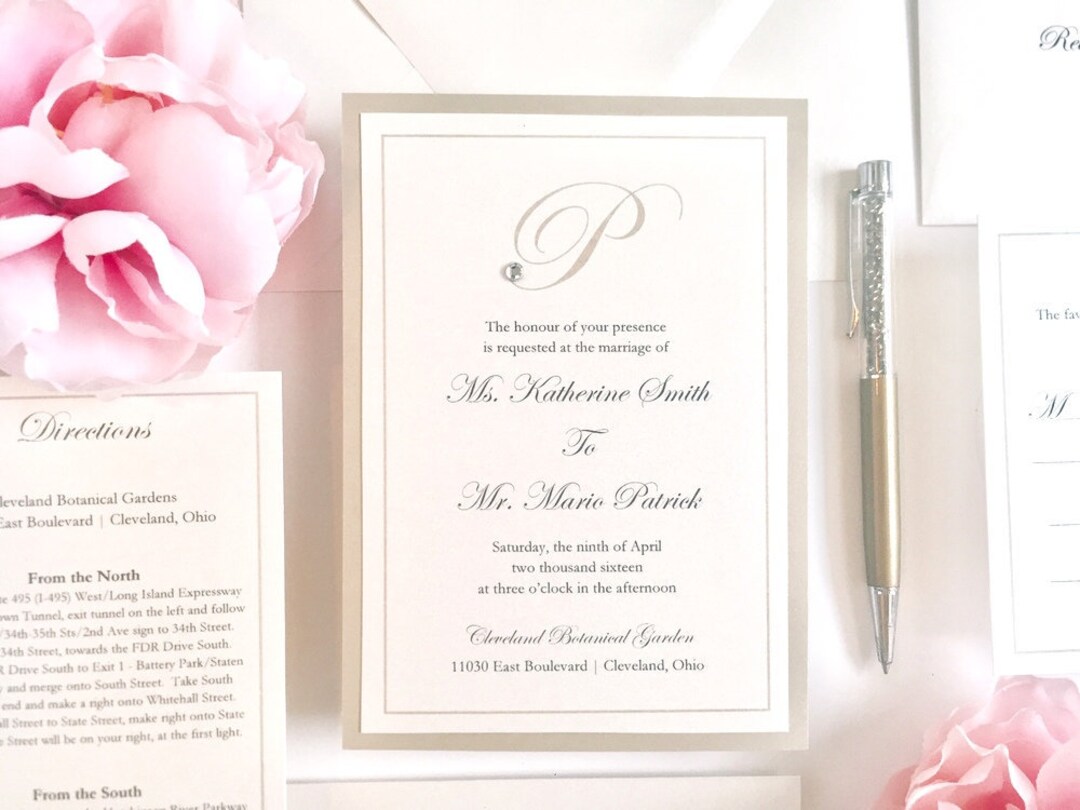 KATHERINE Design | Wedding Invitation Suite | Elegant | Monogram ...